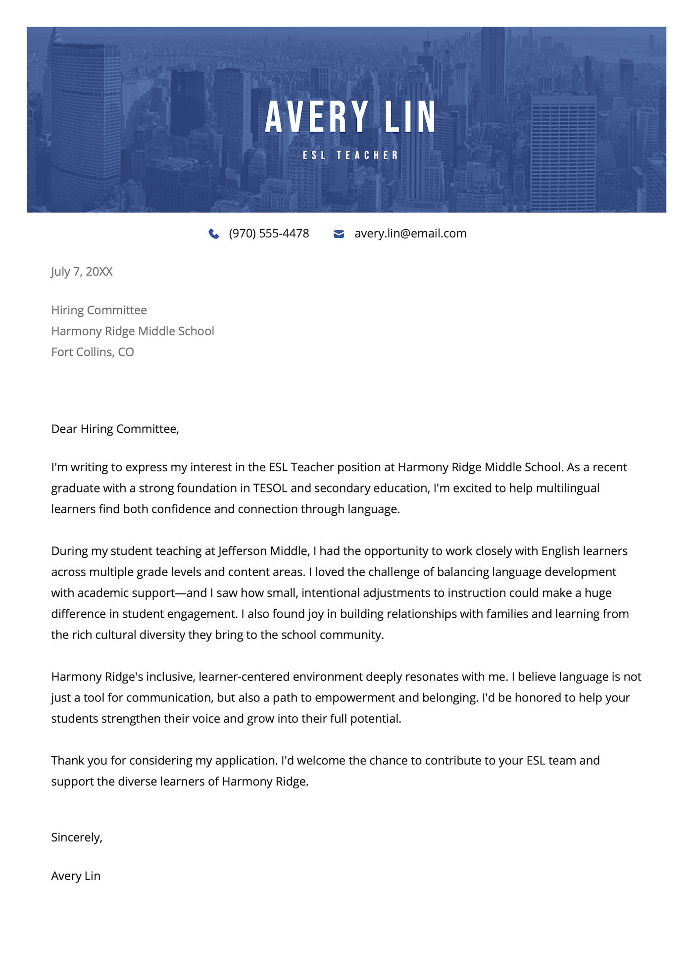 17 Teacher Cover Letter Examples & Guide