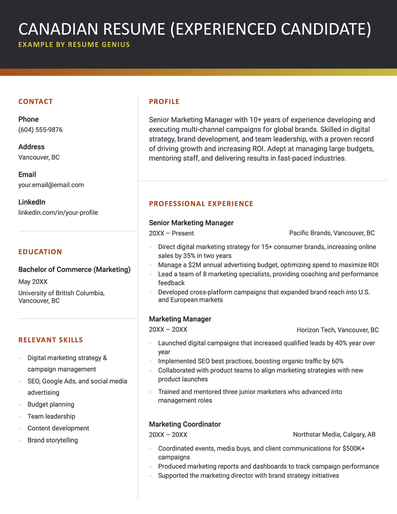 How to Write a Canadian Resume: Format, Template & Examples