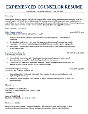 6 Counselor Resume Examples & Template for 2025