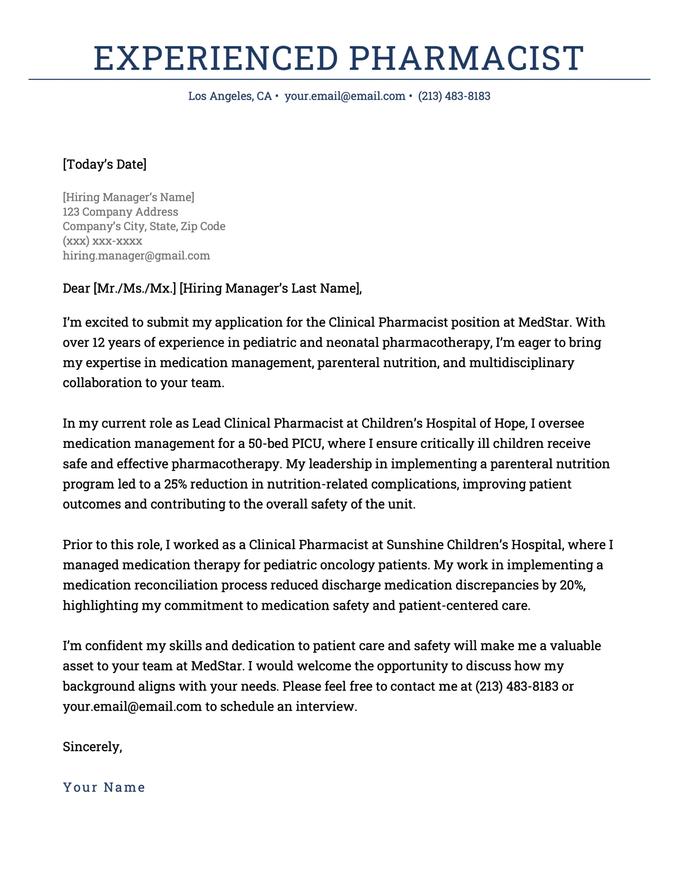 How to Write a Pharmacist Cover Letter (+free template)