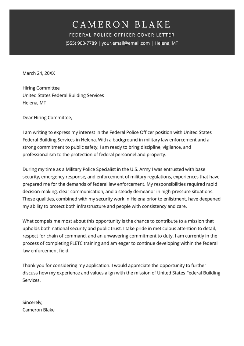 13 Police Officer Cover Letter Examples & Writing Tips