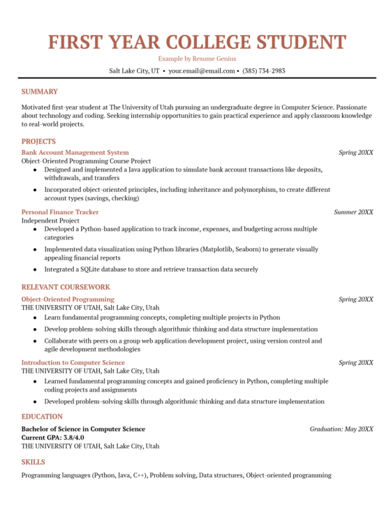 College Student Resume Examples (With Template and Tips)