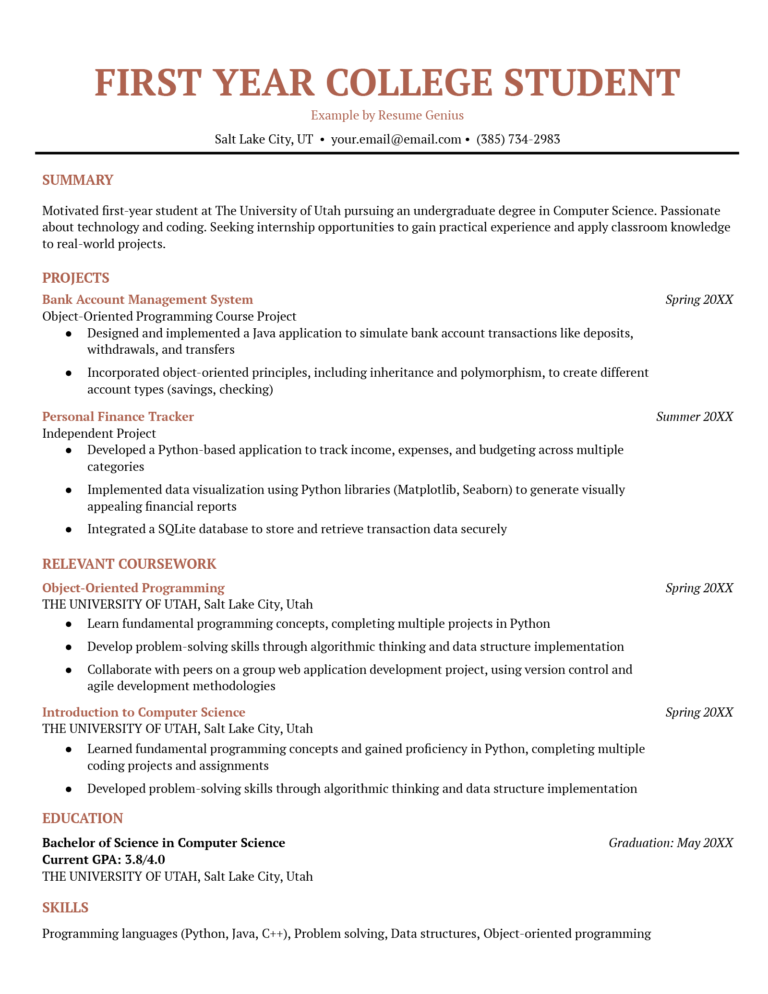 College Student Resume Examples (With Template and Tips)