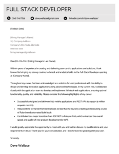 Full Stack Developer Cover Letter Example | Resume Genius