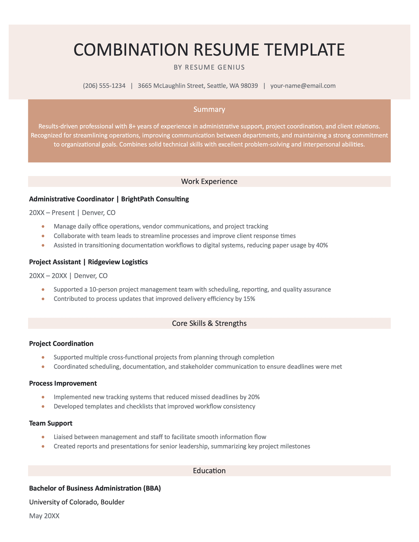 Free Combination (Hybrid) Resume Templates & How to Write