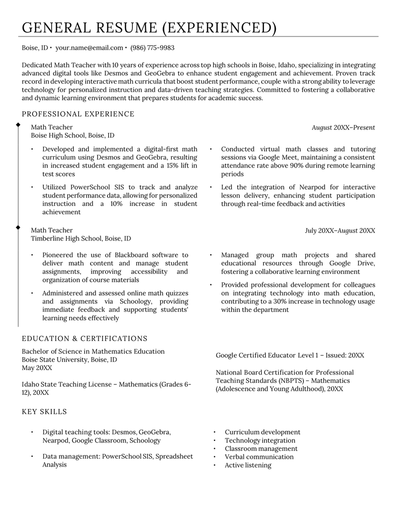 General Resume Examples, Templates & Guide