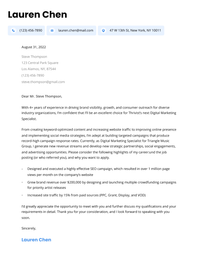 Technical Cover Letter Example & Writing Tips