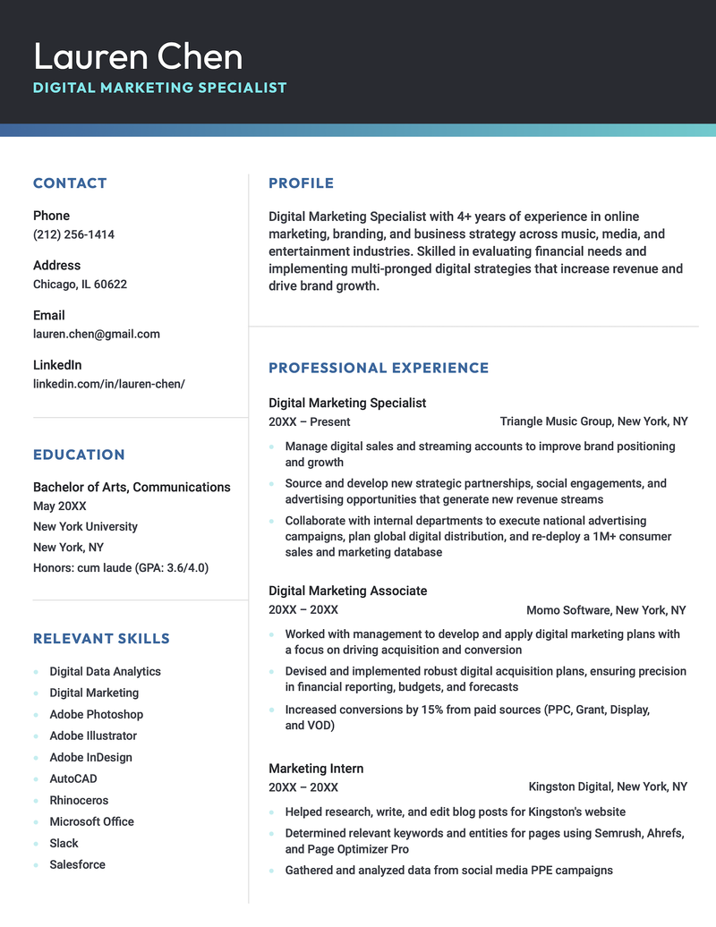 1000+ Free Resume Examples for Jobs in 2026