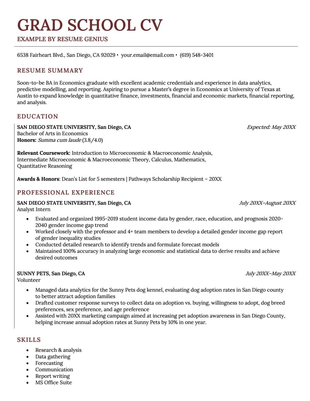 CV Examples For Students (With Fill-In Template & Tips)