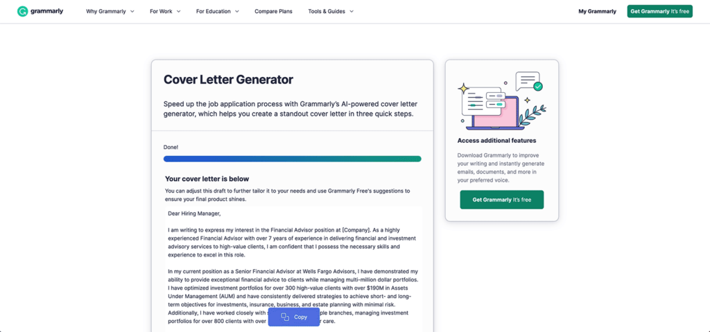 Top 9 Best Online Cover Letter Generators