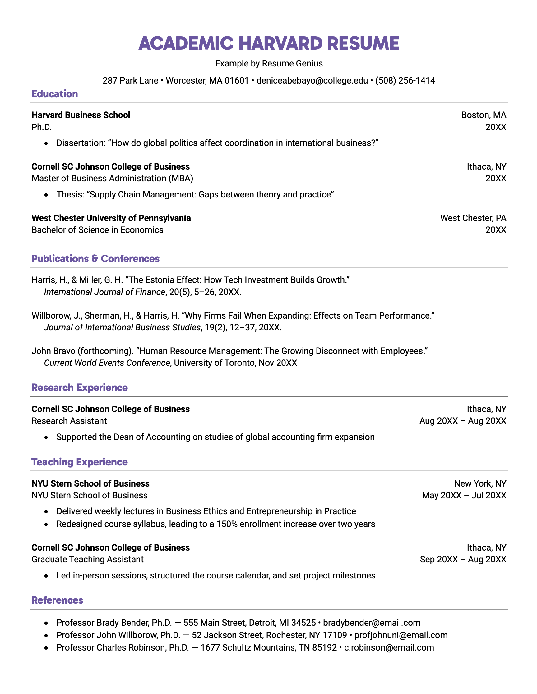 Harvard Resume Template — Free Download & Writing Tools