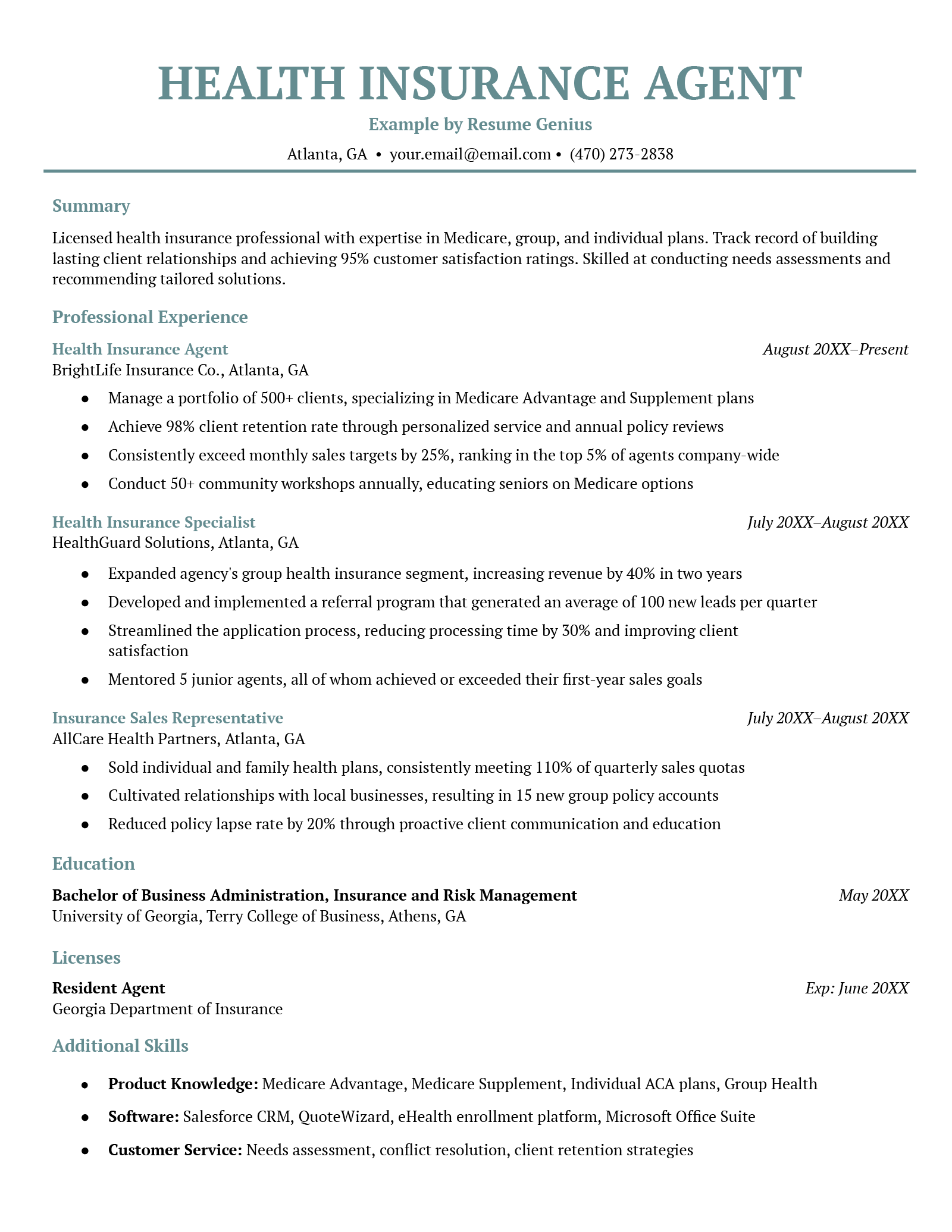 Insurance Agent Resume Examples & Writing Guide for 2024