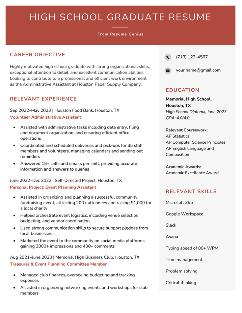 4+ High School Resume Examples for 2024