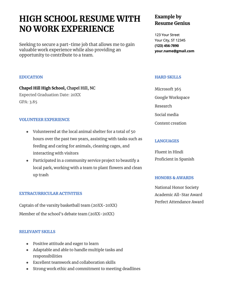 5+ High School Resume Examples for 2026