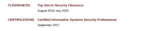 How to List a Security Clearance on Your Resume