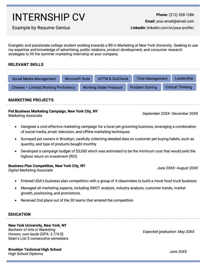 CV Examples For Students (With Fill-In Template & Tips)