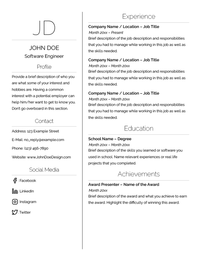 10+ Free Resume Templates for LibreOffice and OpenOffice