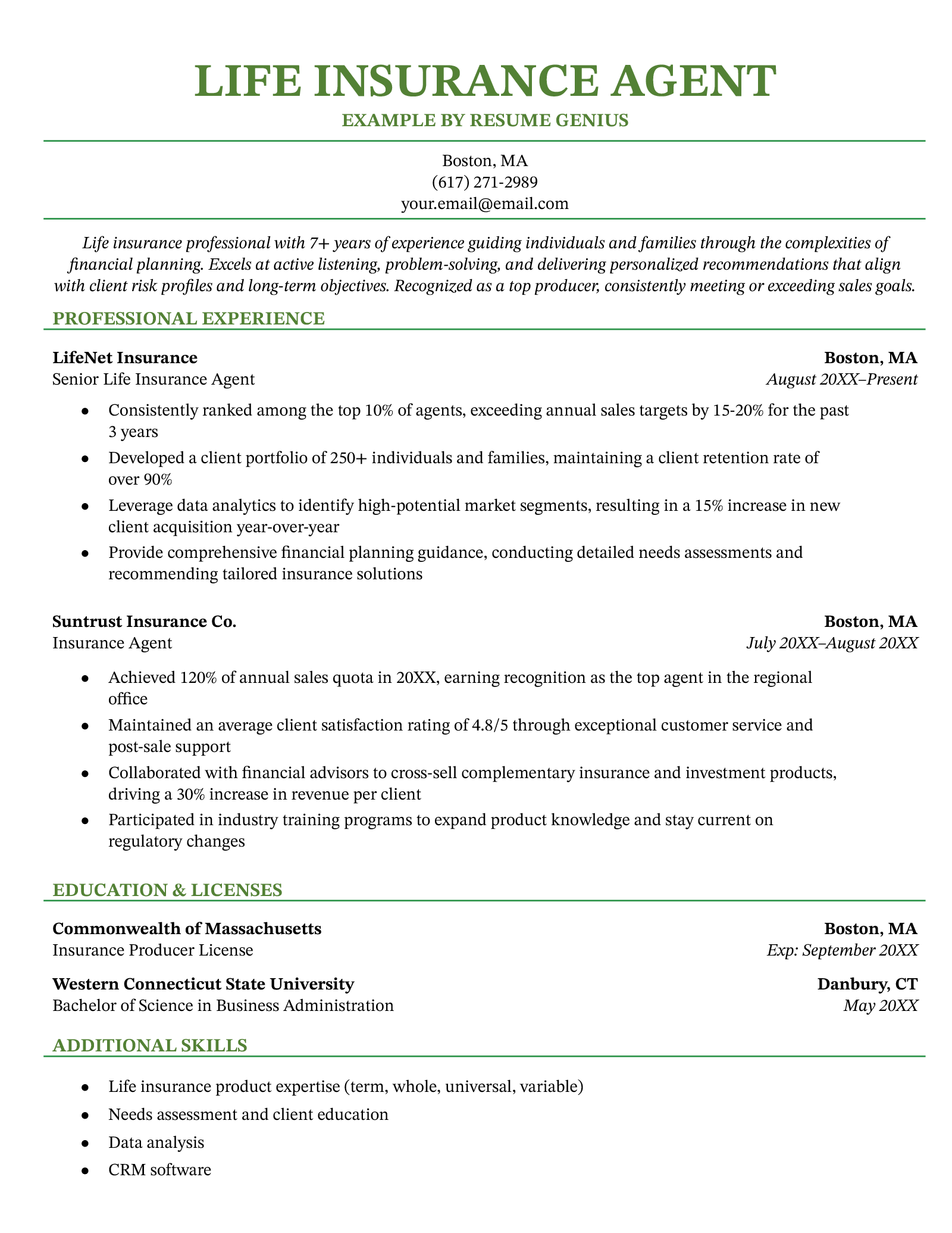 Insurance Agent Resume Examples & Writing Guide for 2026