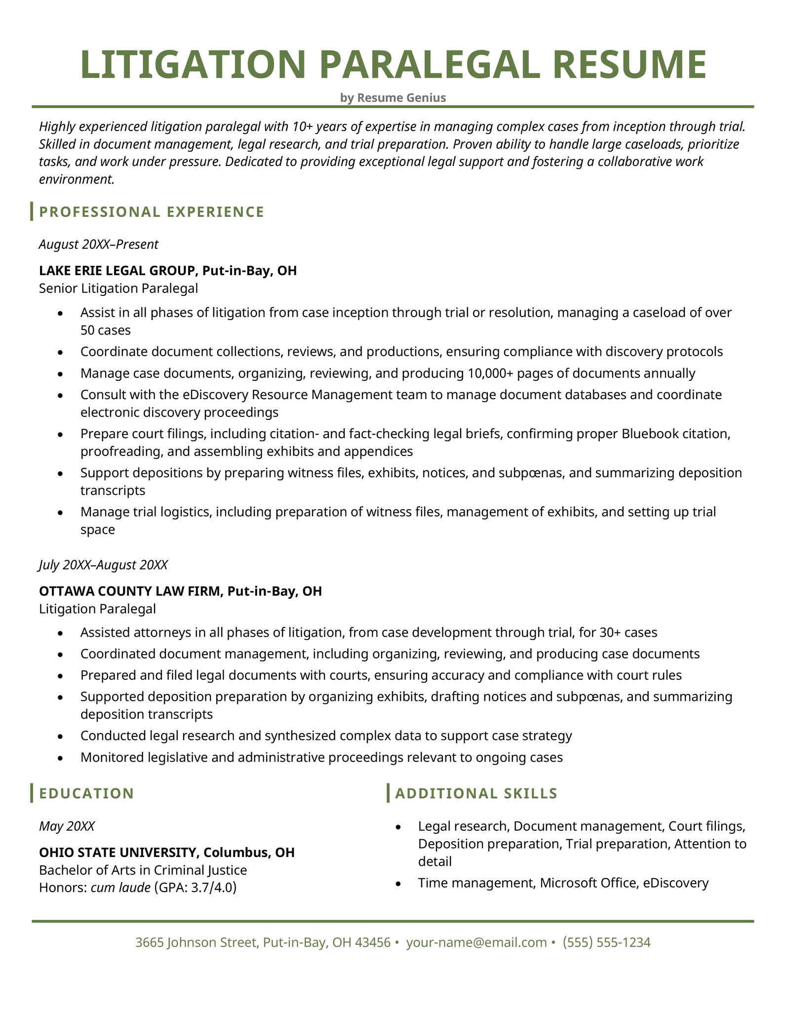 7 Paralegal Resume Examples & Writing Tips for 2024