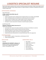 Logistics Resume Examples Fill in Template And Walkthrough Logistics Resume Examples Fill in Template And Walkthrough