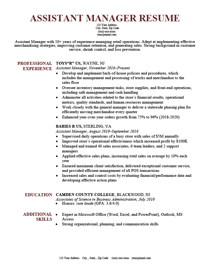12 Manager Resume Examples How To Write Your Own 