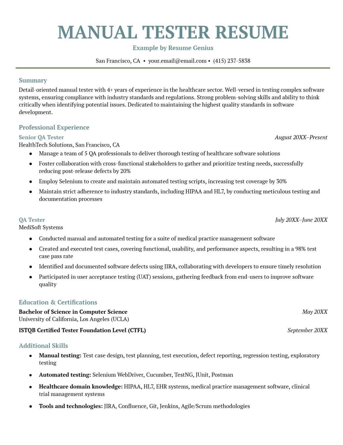 3 QA Tester Resume Examples & Writing Guide for 2024