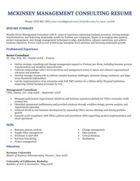 Management Consulting Resume Examples & 3 Writing Tips