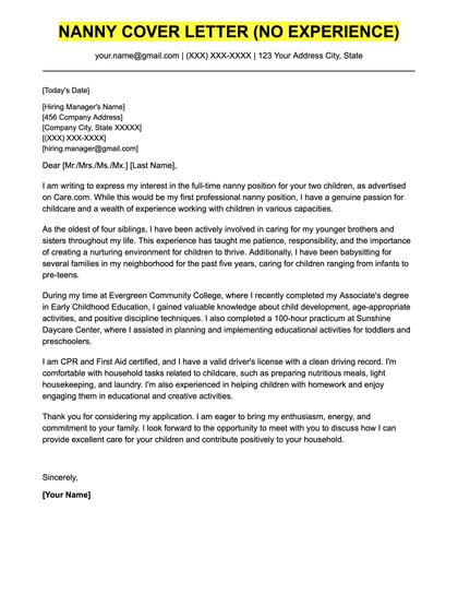 Child Care Cover Letter Sample Babysitter Cover Letter Samples