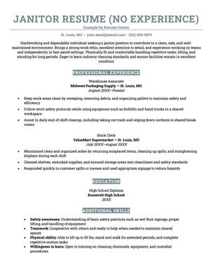Janitor Resume Examples & Template for 2026