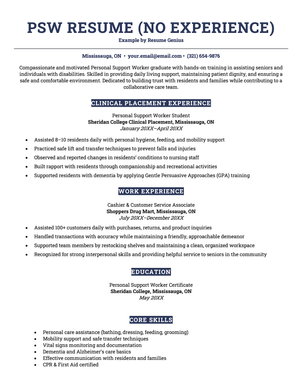 PSW Resume | Resume Genius