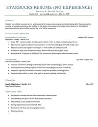 Starbucks Resume Examples & Writing Tips | Resume Genius