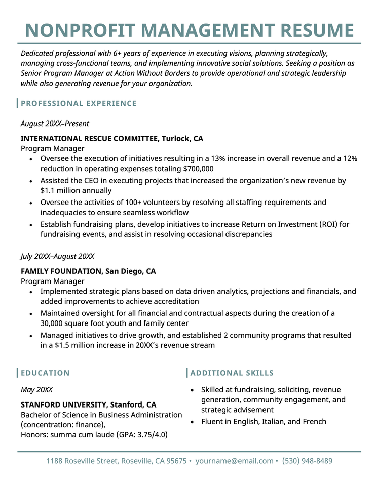 How to Write a Resume for a Nonprofit Job (With Examples)
