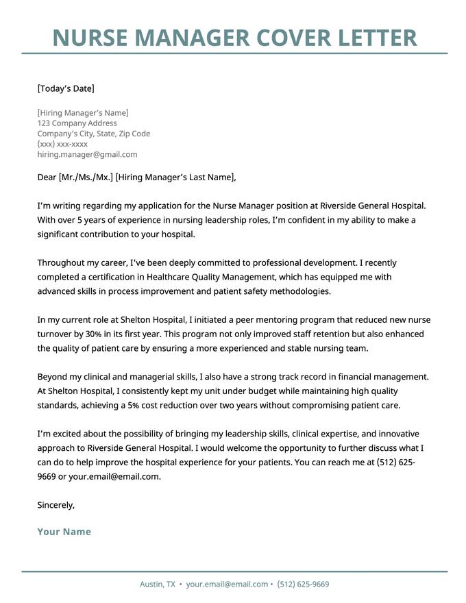 Nursing Cover Letter Examples (Tips for 2025)