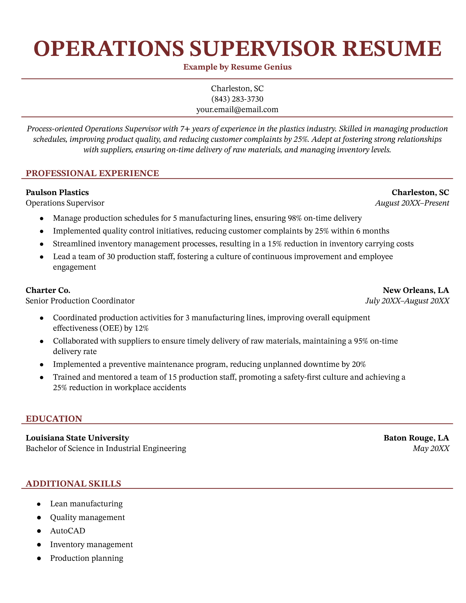Supervisor Resume Examples, Template & Writing Guide