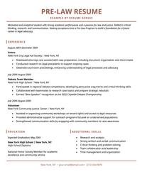 Law School Resume Examples & Template for 2026