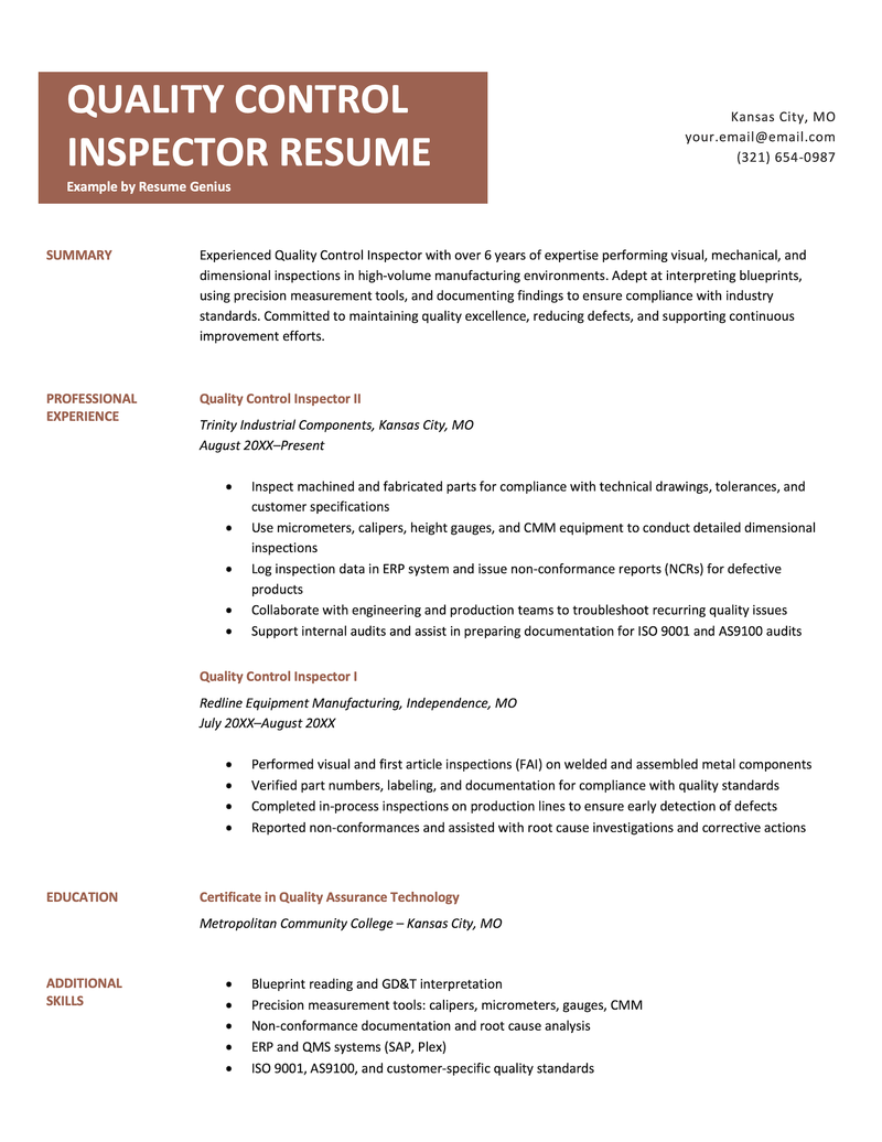 14 Quality Control Resume Examples (With Tips & Skills)