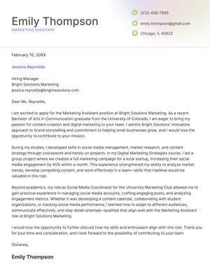 Recent Graduate Cover Letter Examples & Writing Tips