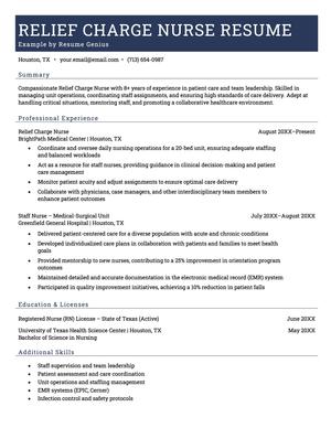 Charge Nurse Resume: 2 Examples & Template (Free Download)