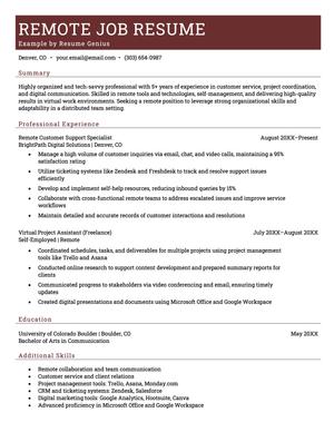 Work from Home Resume - Examples & 17 Skills to Include