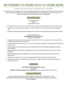 3 Stay at Home Mom Resume Examples & Writing Tips for 2024