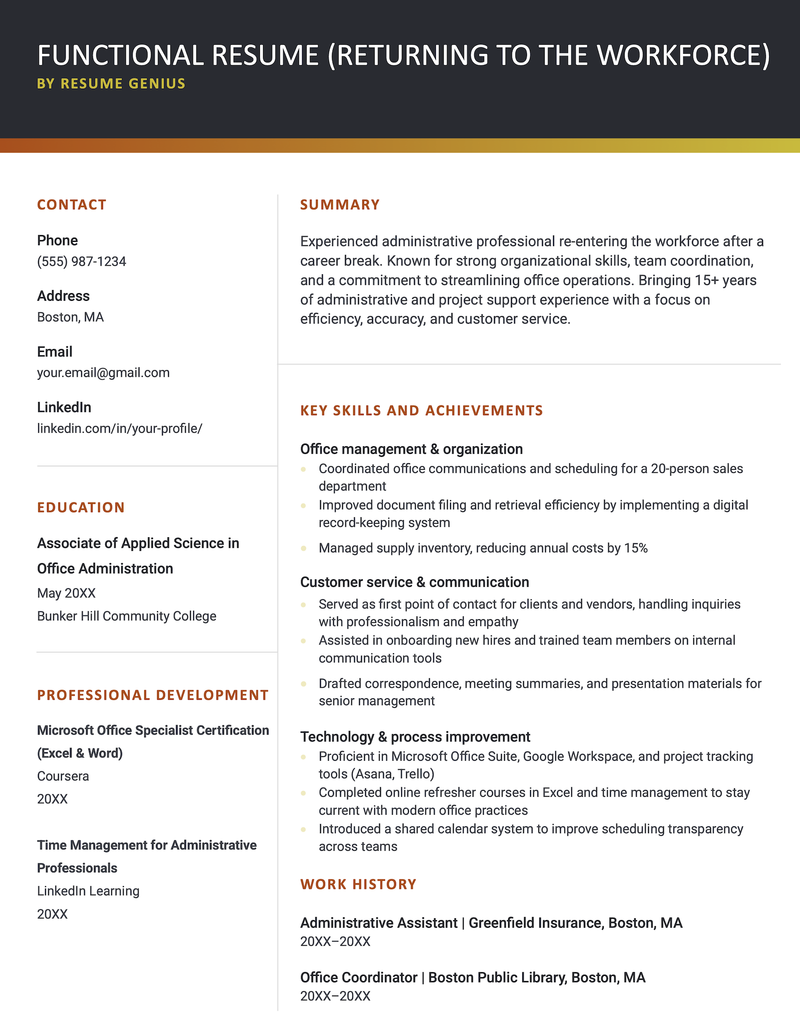 Free Functional Resume Templates & Writing Guide
