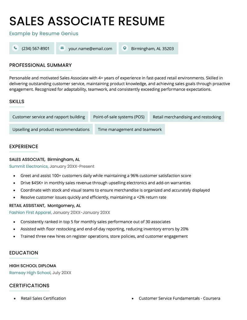 38 Sales Resume Examples & Writing Tips