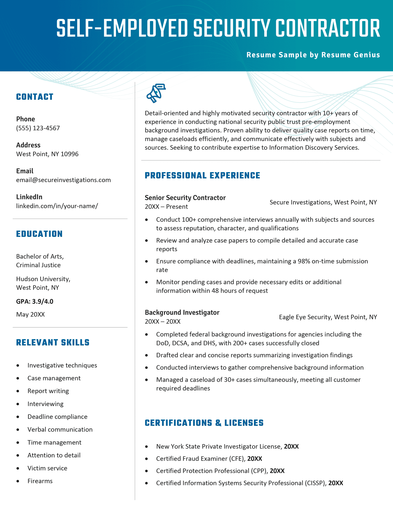 6 Contractor Resume Examples & Template for 2025