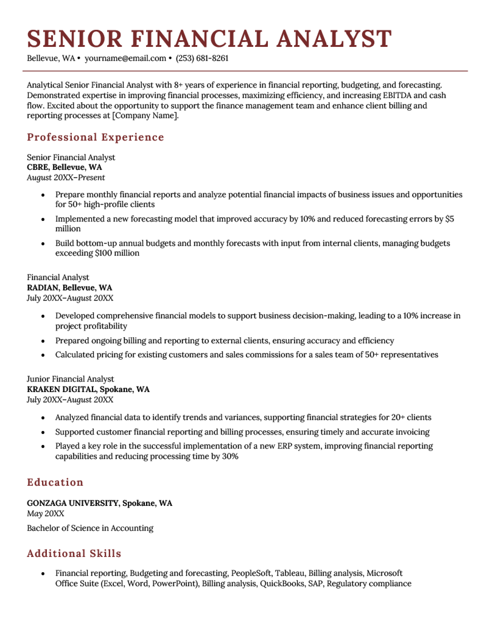 Financial Analyst Resume Examples (With Writing Guide)