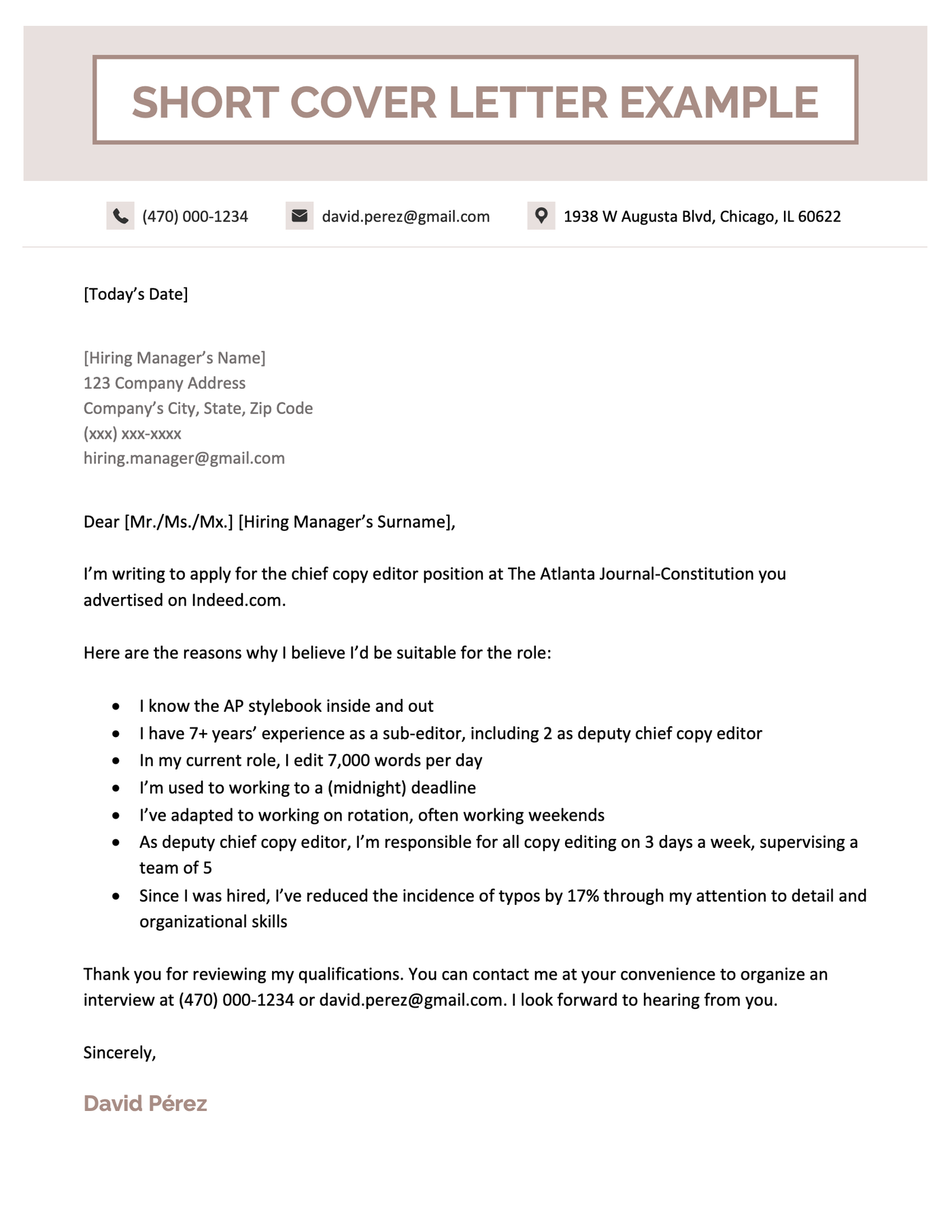 How to Write a Short Cover Letter (With Examples)