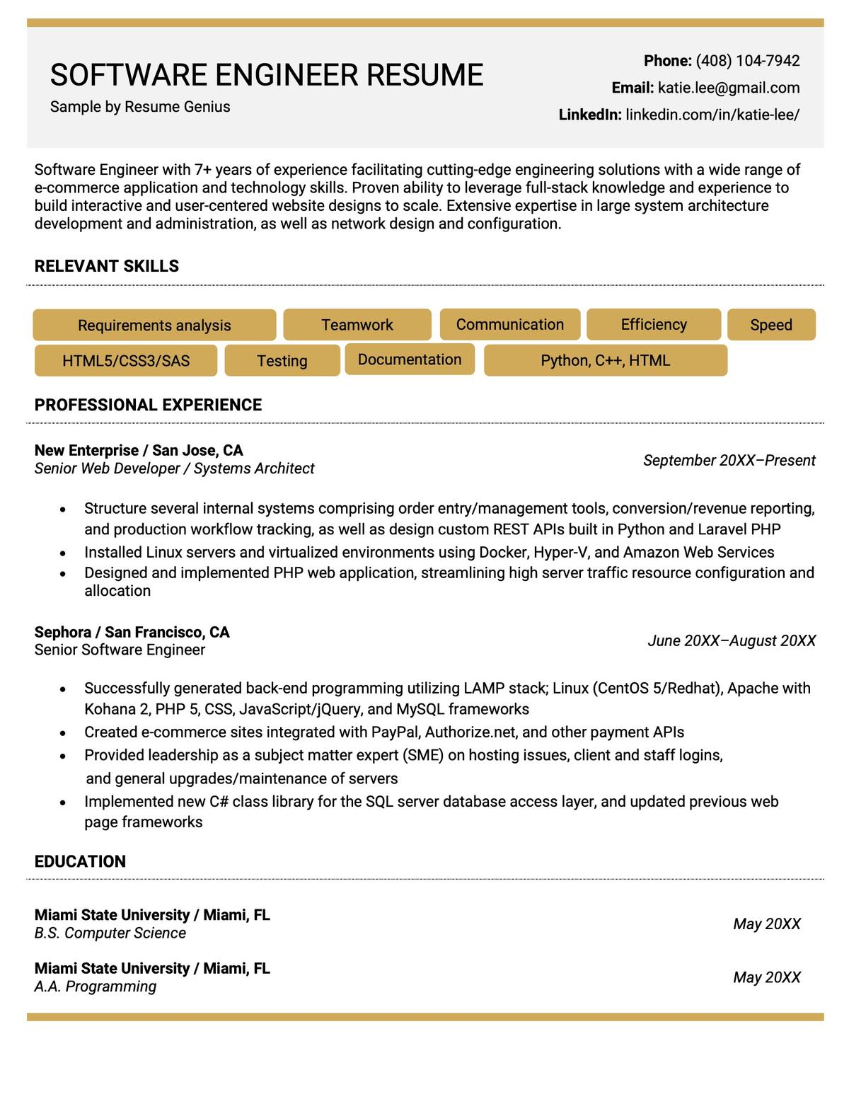 14 Software Engineer Resume Examples & Keywords for 2025