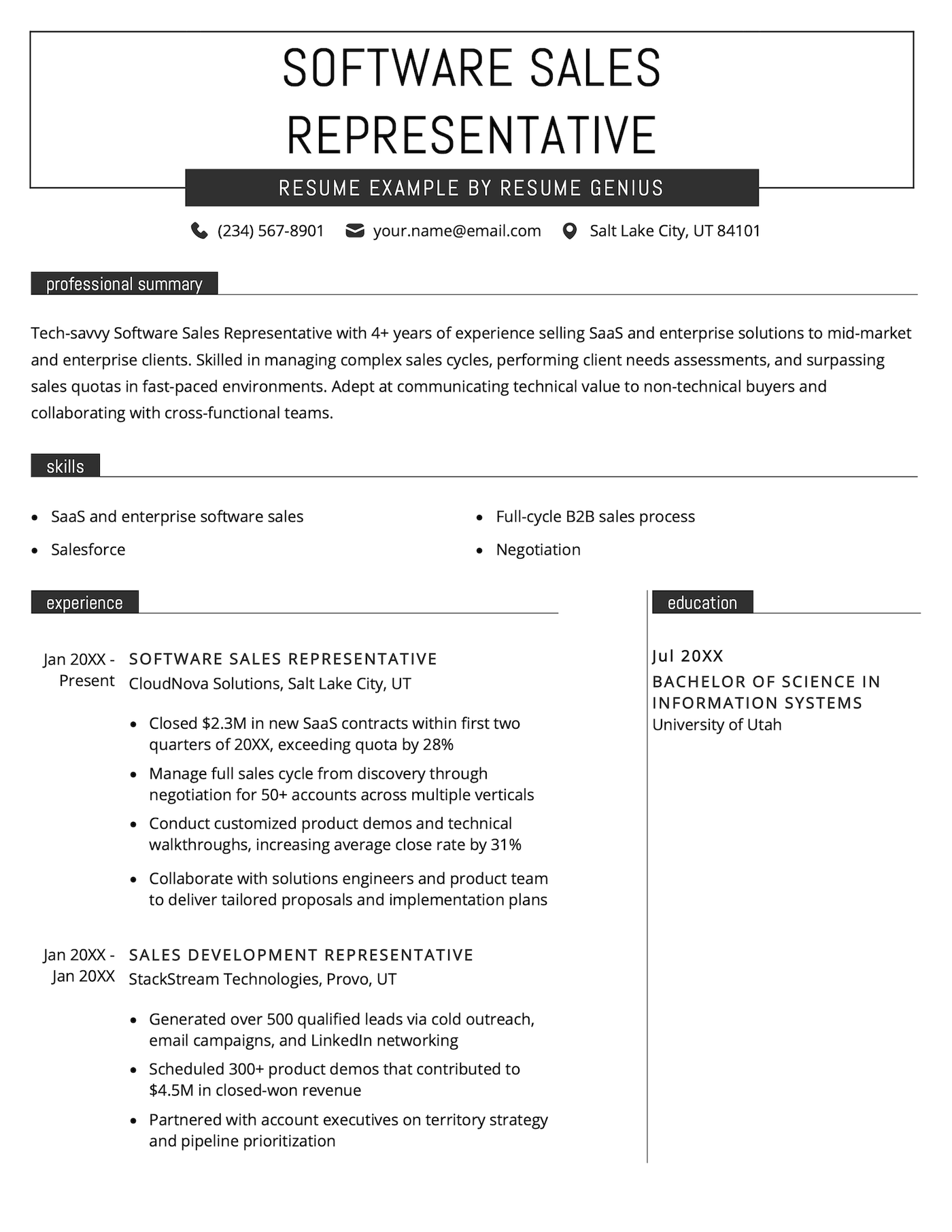37 Sales Resume Examples & Writing Tips