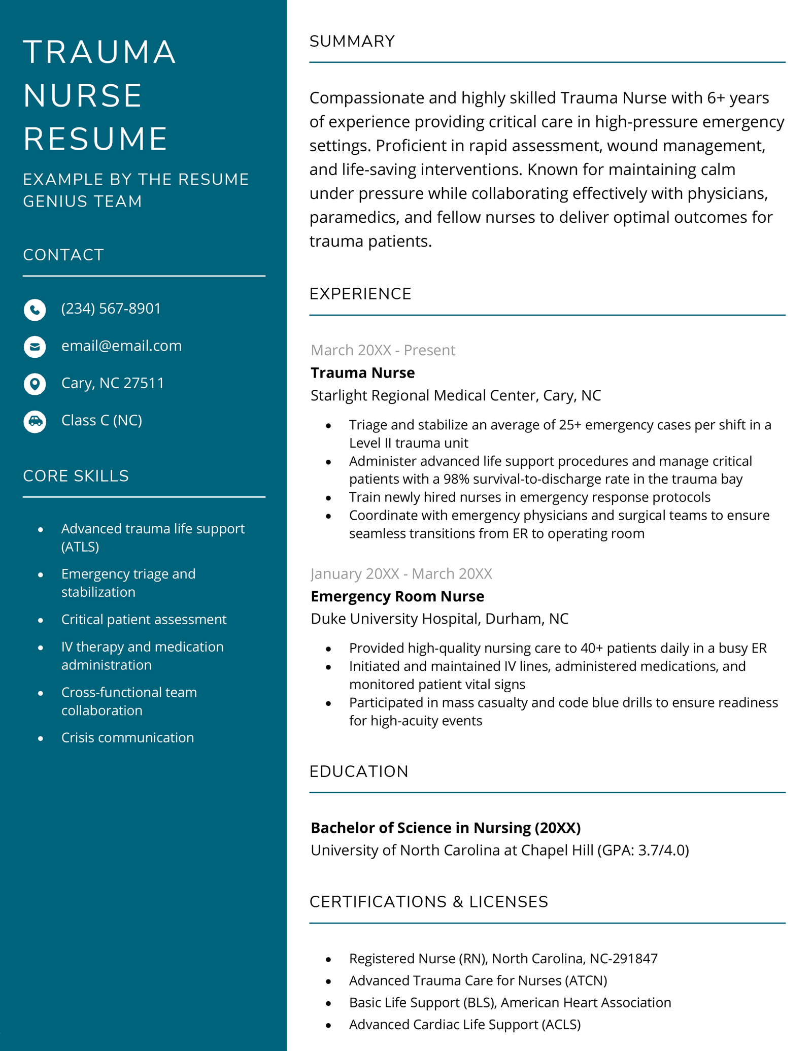 60 Nursing Resume Examples (All Key Specialties)