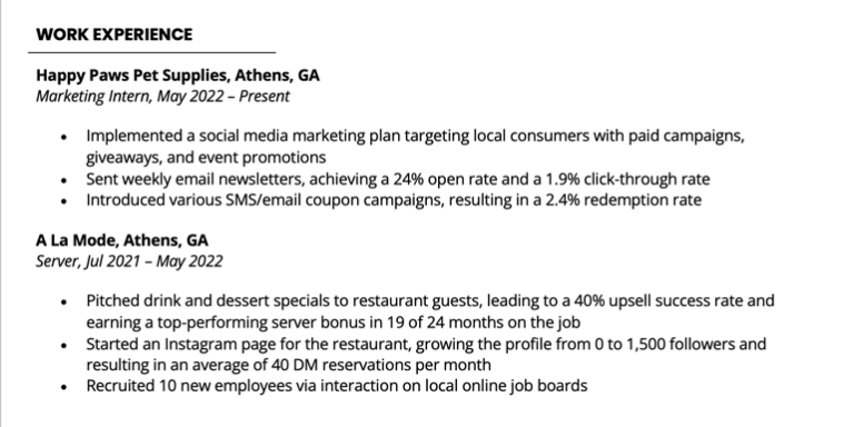 Writing an Undergraduate Resume (With Examples)