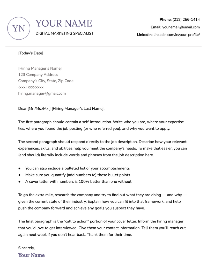20 of the Best Free Cover Letter Templates for Google Docs